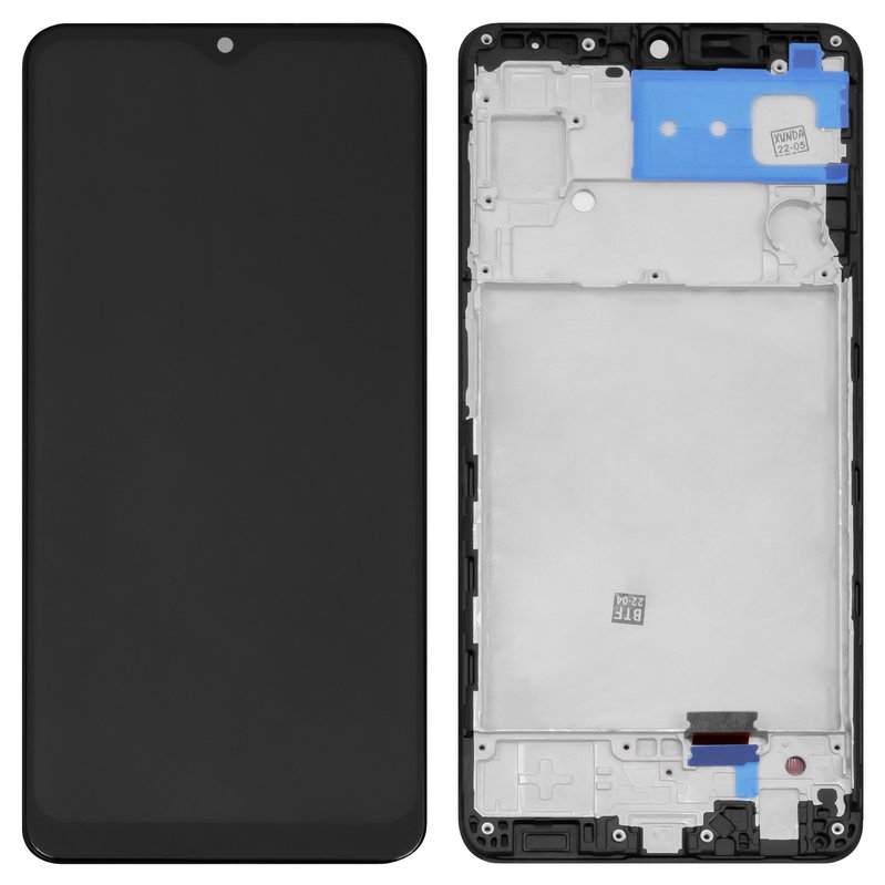LCD compatible with Samsung A225 Galaxy A22, (black, with frame, High ...