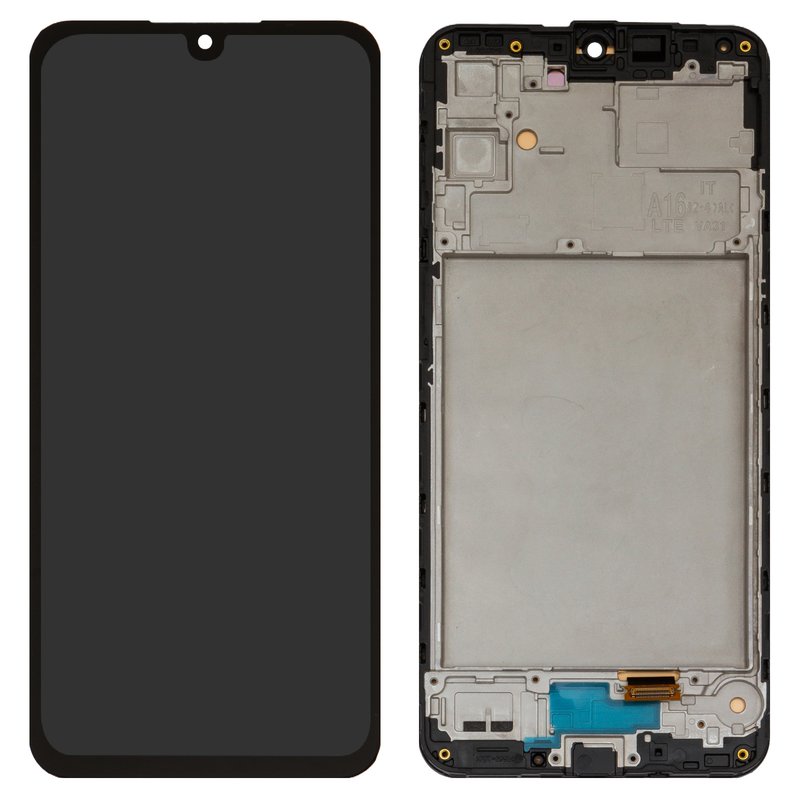 LCD compatible with Samsung A165 Galaxy A16, (black, with frame, High ...